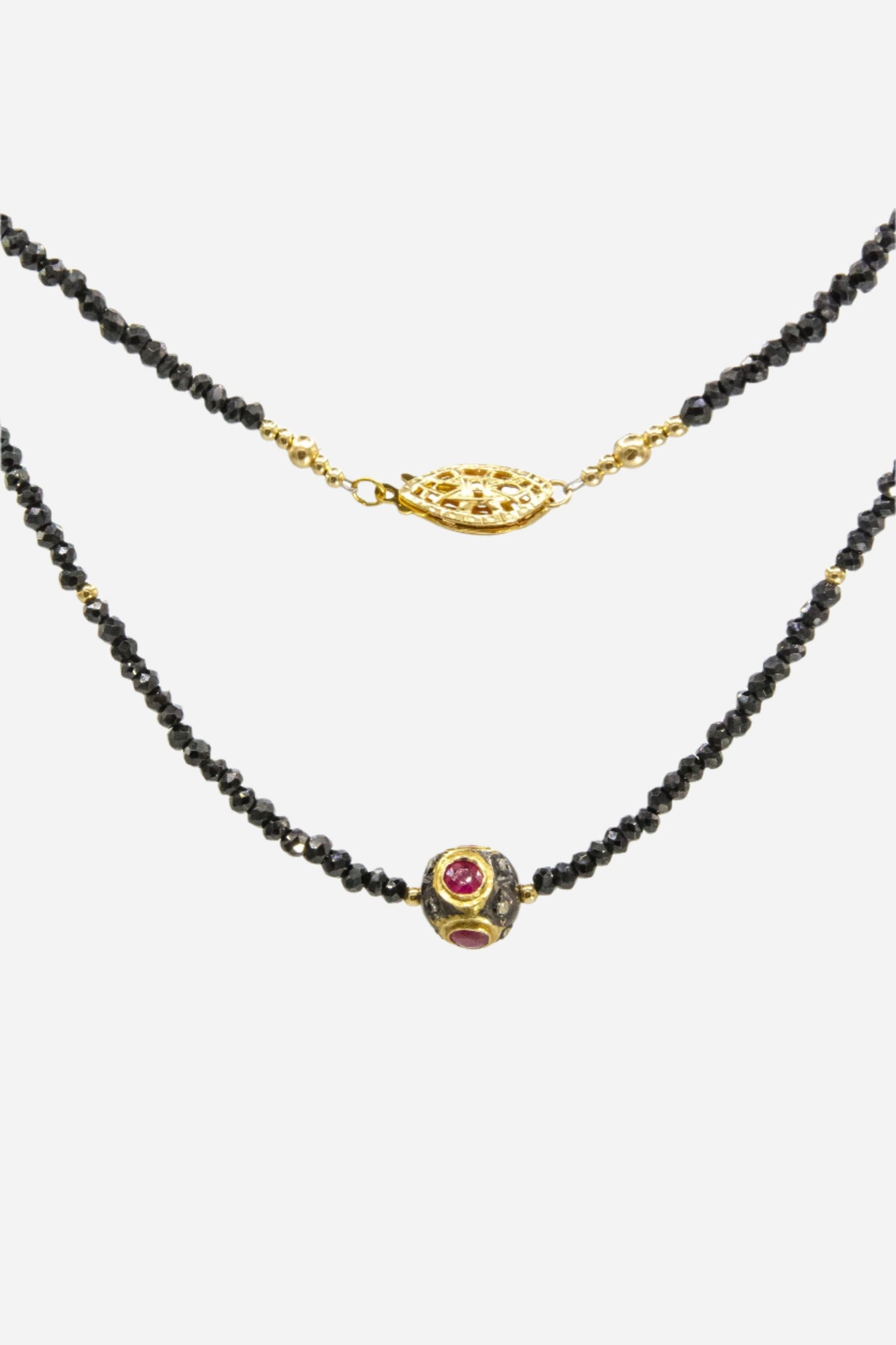 Buy Black Diamond, Ruby & Black Spinel Necklace Online - Inaya Jewelry ...
